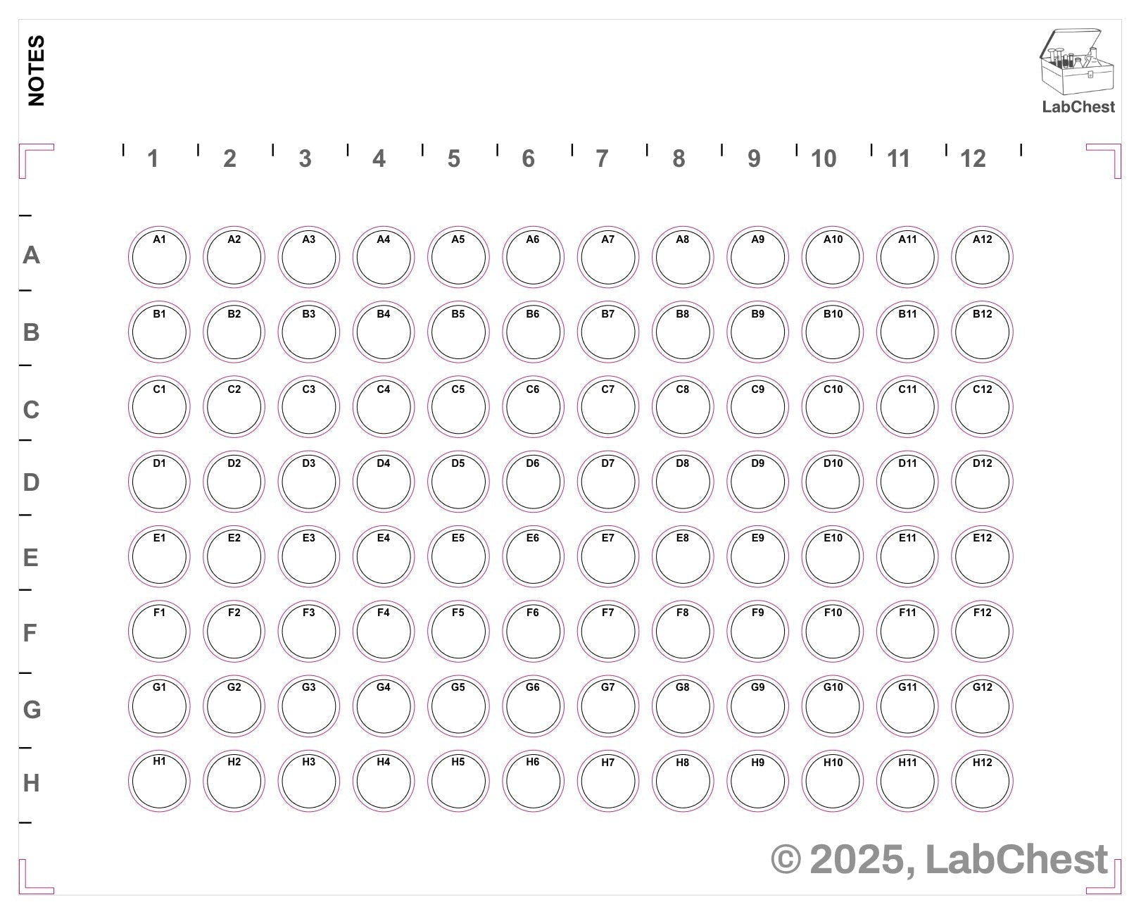 Downloadable, Printable, 96 Well Template, 24 Well Template, 384 Well ...